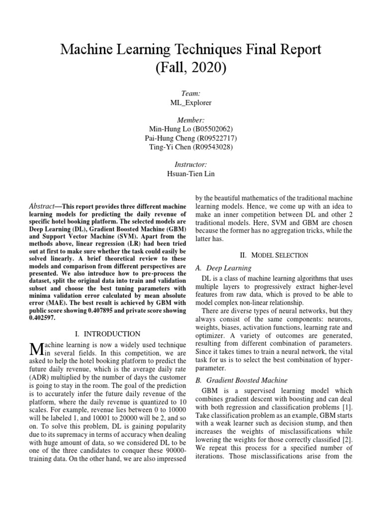 Machine Learning Techniques Final Report (Fall, 2020) : ML - Explorer ...