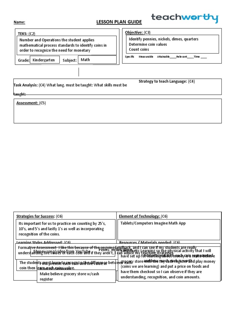 Lesson Plan Guide: Specific Measurable Attainable Relevant - Time | PDF ...