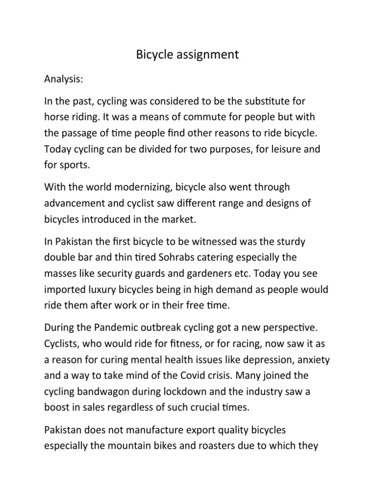 Midterm Bicycle Assignment | PDF | Brand | Aerobic Exercise