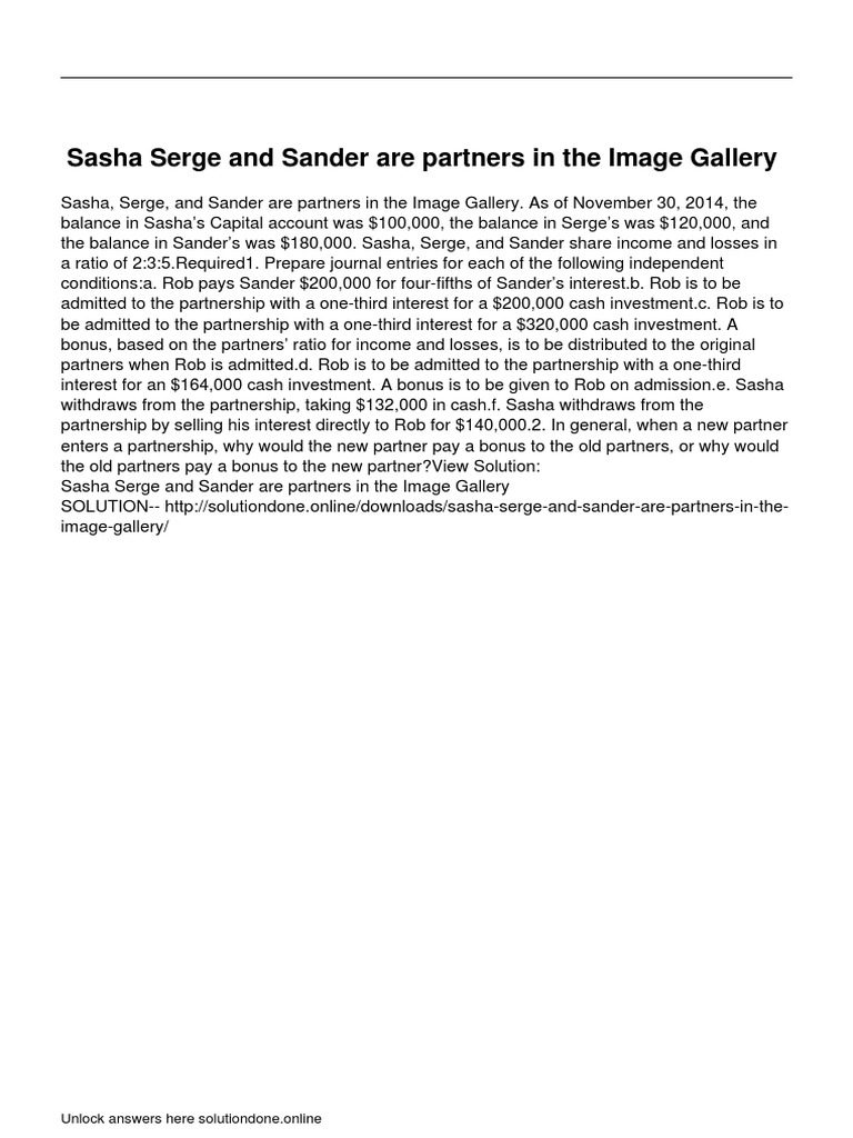 Sasha Serge and Sander Are Partners in The Image Gallery | PDF