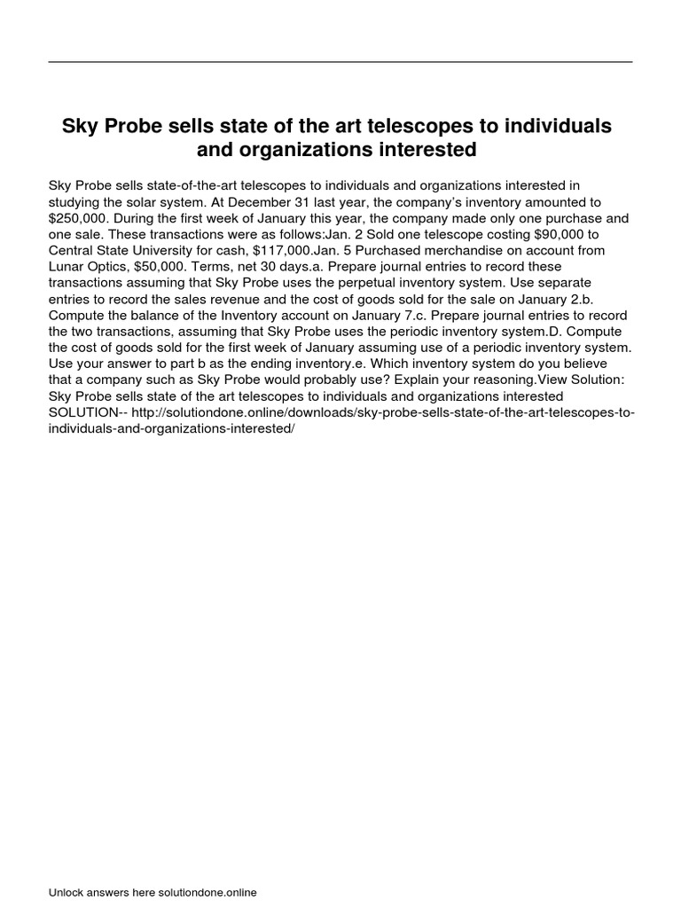 Sky Probe Sells State of The Art Telescopes To Individuals and ...