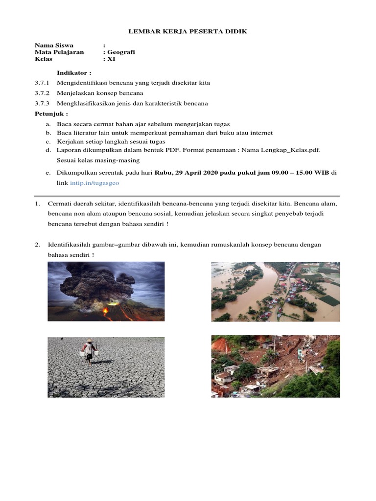 LKPD Jenis Bencana | PDF