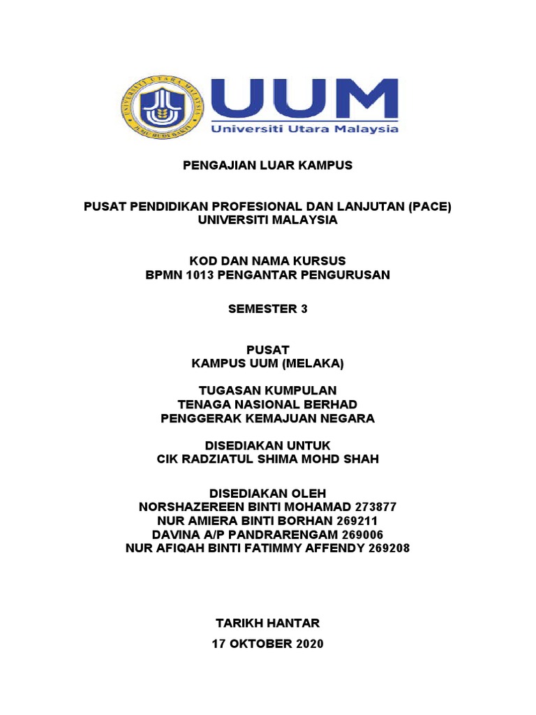 BPMN 1013 Grouping Full Report Kumpulan 1 Semester 3 (Melaka) | PDF