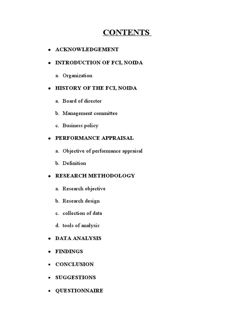FCI Noida Performance Appraisal Report | PDF | Performance Appraisal ...