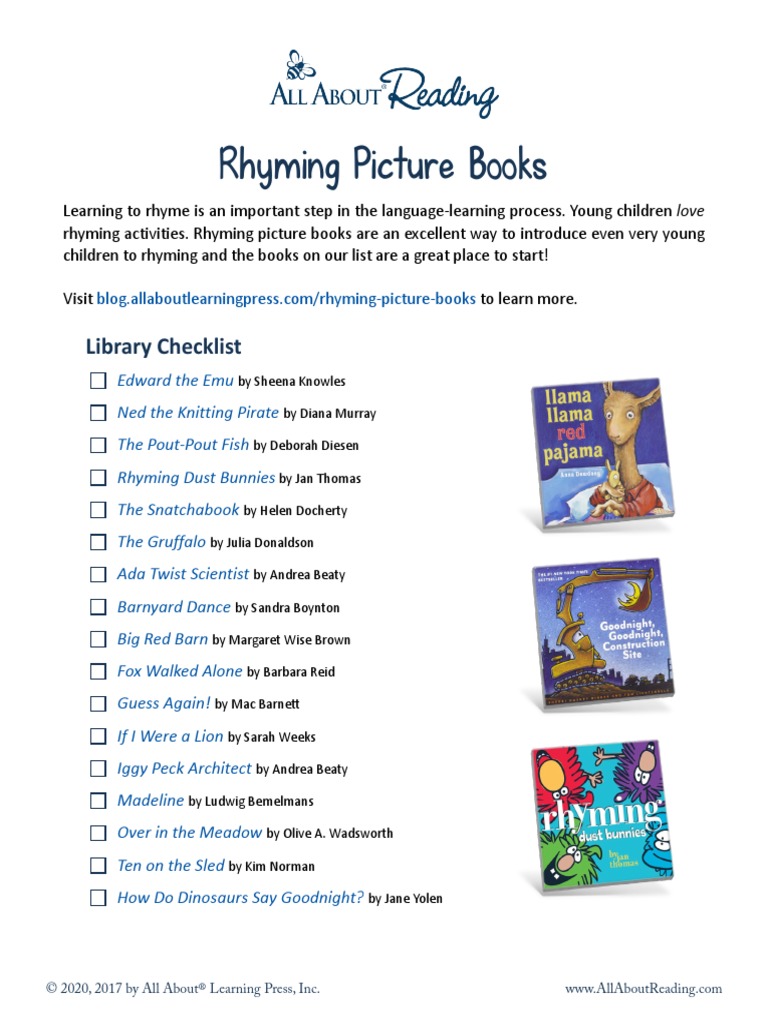 Rhyming Picture Books: Library Checklist | PDF | Art