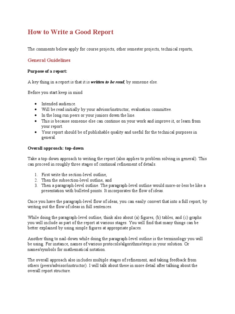 How To Write A Good Report: General Guidelines | PDF | Power Supply ...