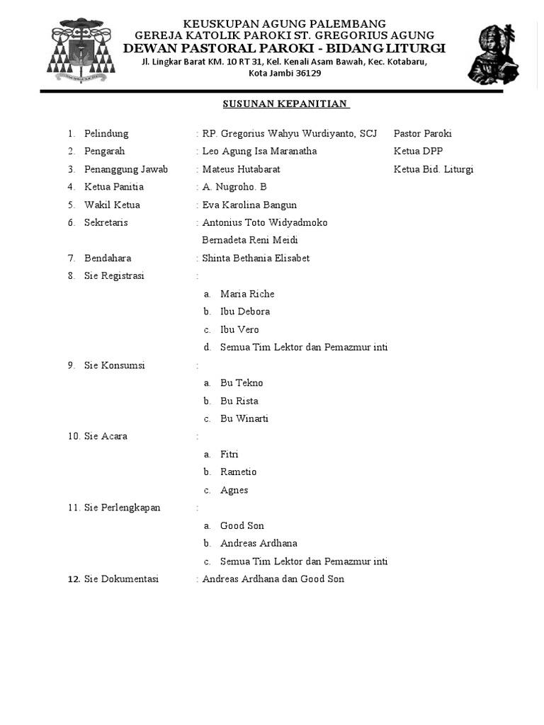 Susunan Kepanitiaan | PDF