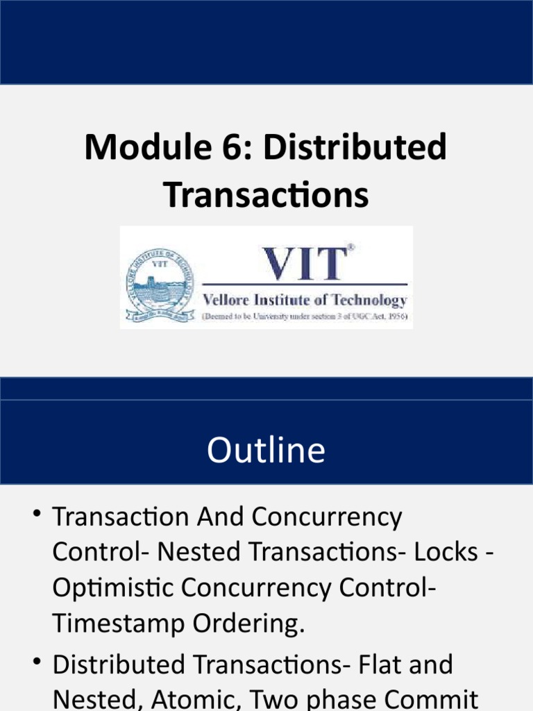 Module 6 Distributed Transactions Pdf Database Transaction Information Science