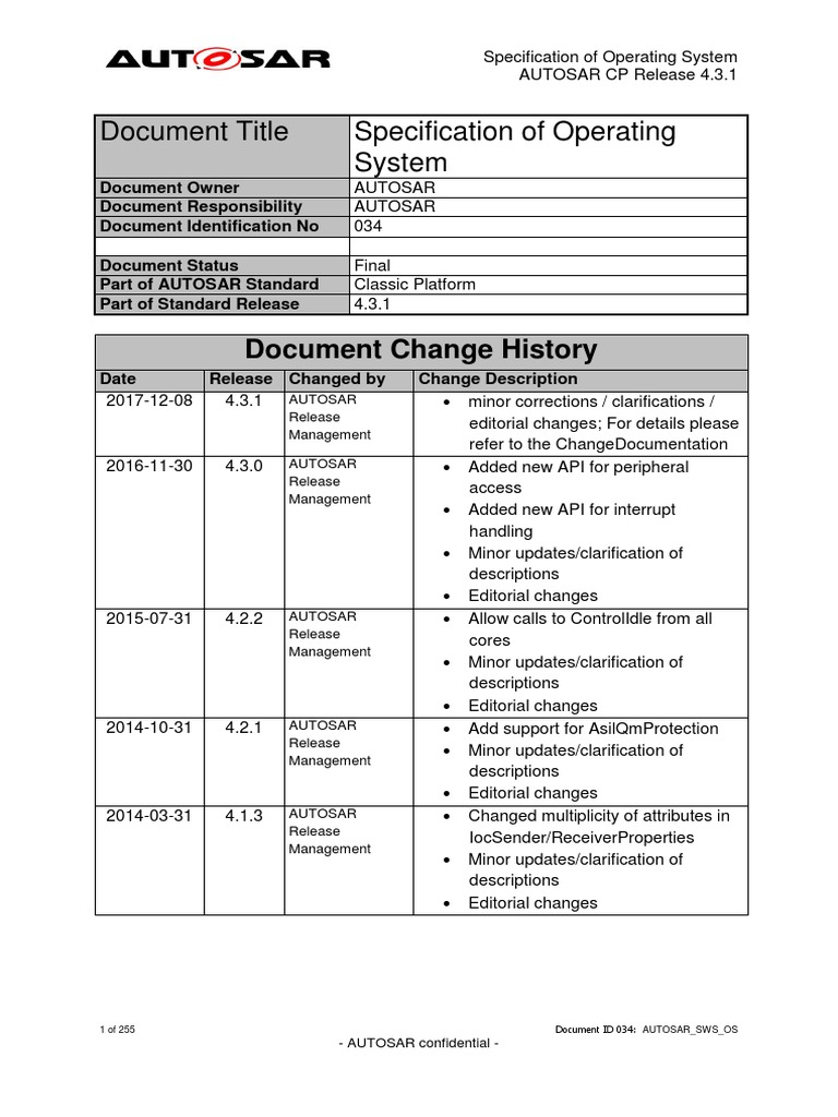 Autosar SWS Os | PDF | Multi Core Processor | Operating System