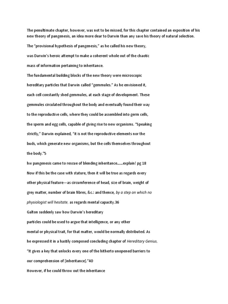 The Penultimate Chapter | PDF | Heredity | Francis Galton