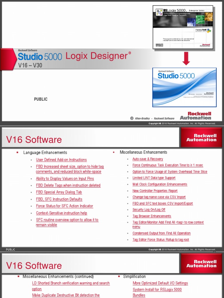 RSLogix 5000 Studio 5000 Features v16 v30 | PDF | Windows 8 | Microsoft ...