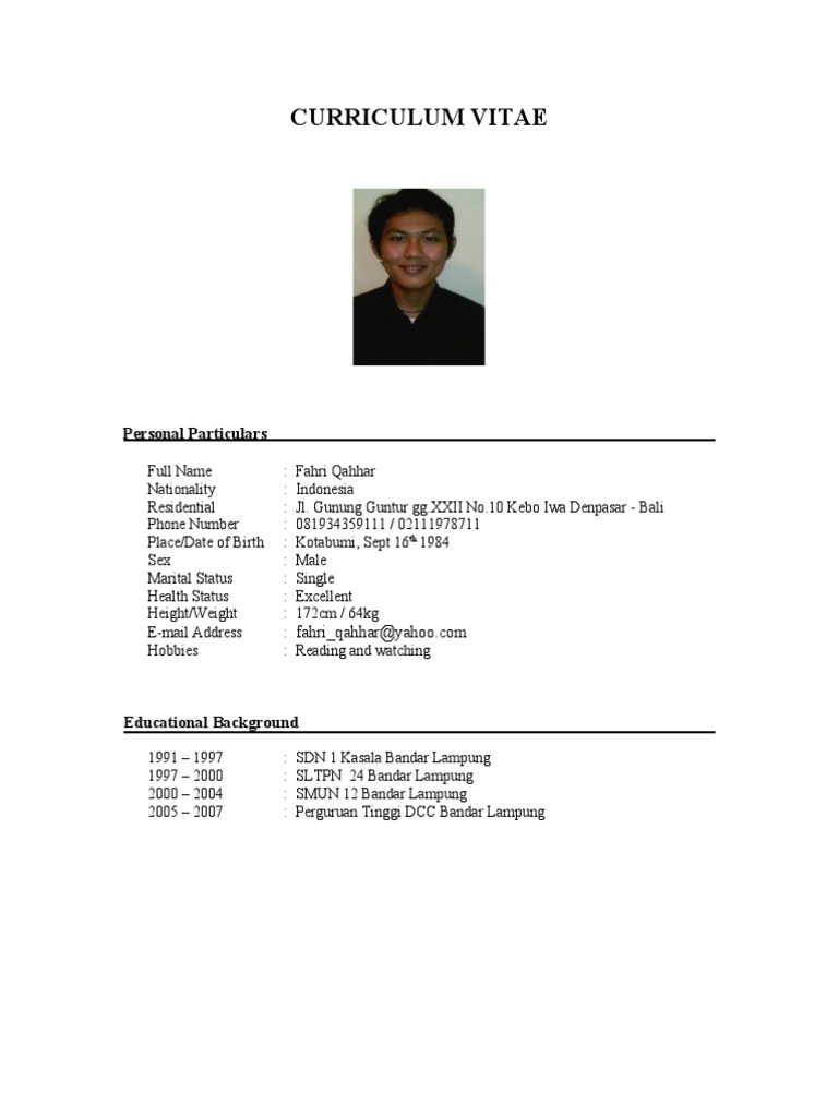 Fahri Qahhar's Professional CV | PDF