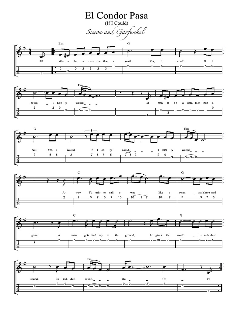 El Condor Pasa (Tab) | PDF