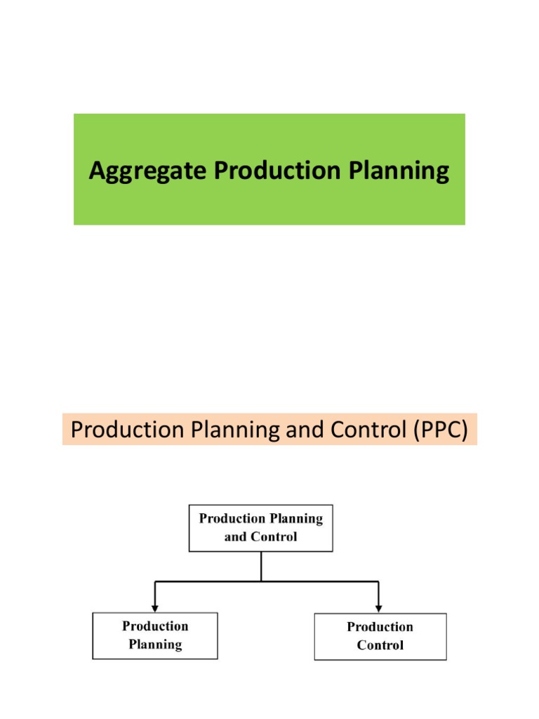 Aggregate Production Planning Overview | PDF | Scheduling (Production ...