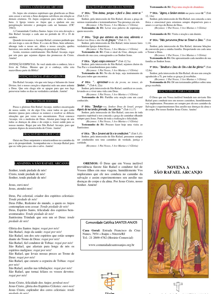 Novena A São Rafael Arcanjo S.A. | PDF | Oração | Oração do Senhor