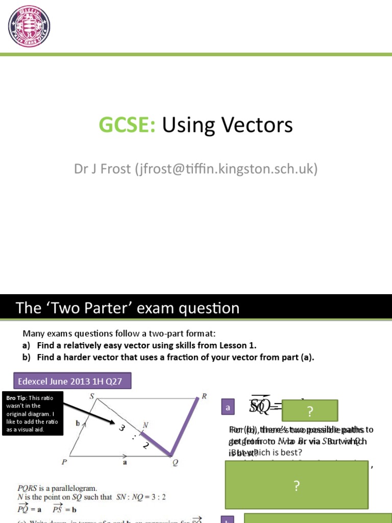 Gcse:: Using Vectors | PDF | Line (Geometry) | Test (Assessment)