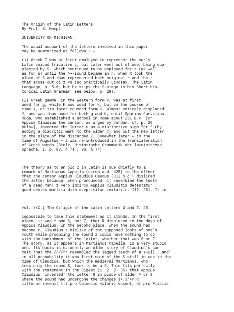 The Origin of The Latin Letters | PDF | History