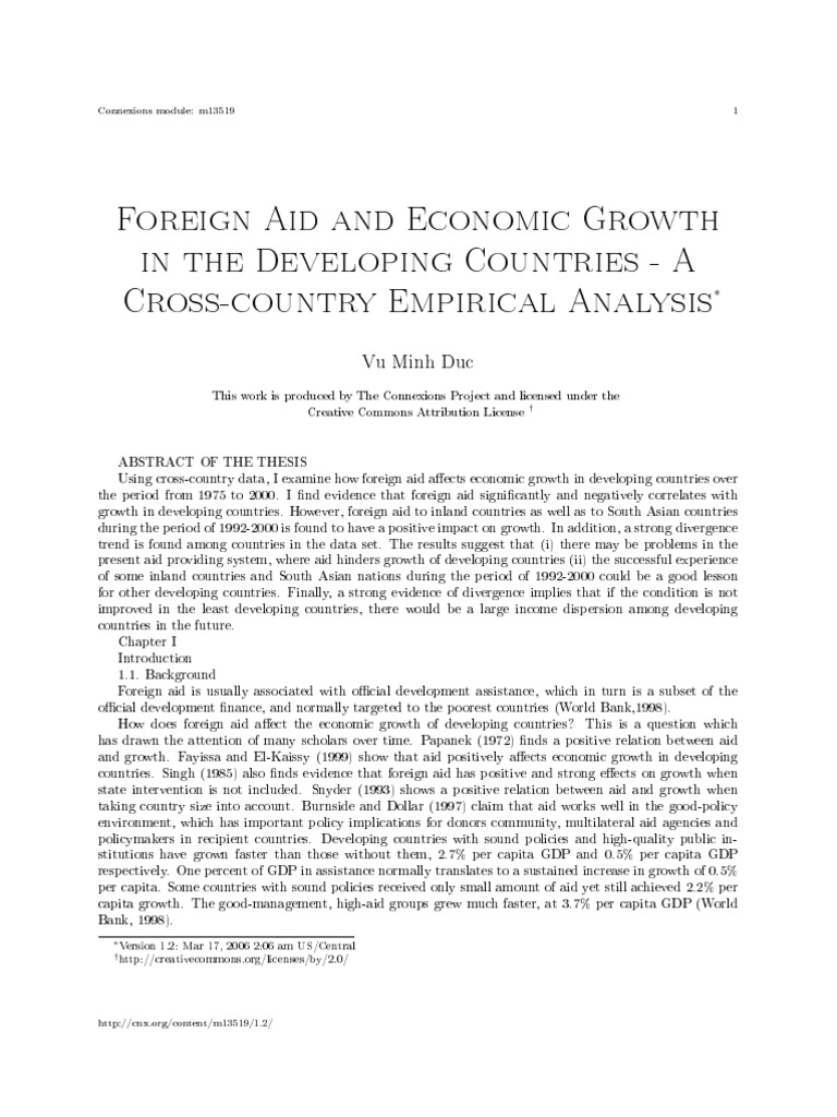 Foreign Aid's Impact on Growth in Developing Countries | PDF | Aids ...