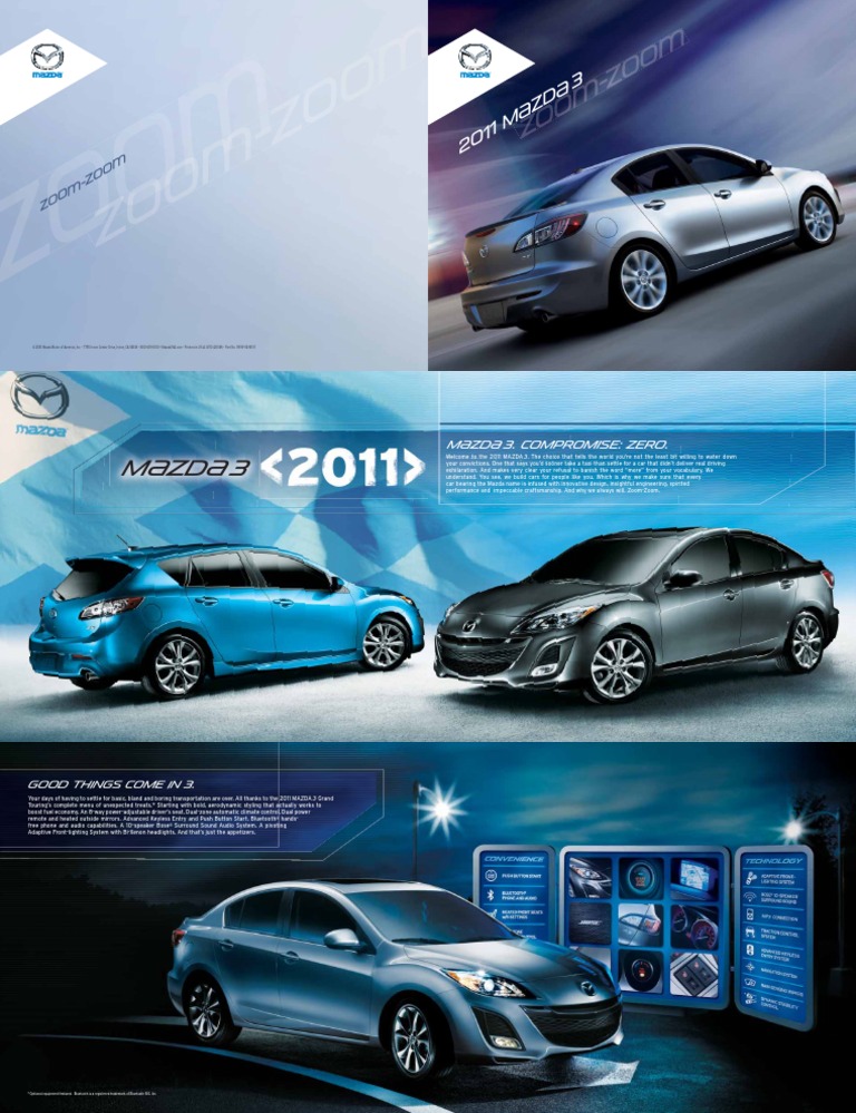 2011 Mazda3 Brochure | PDF | Fuel Economy In Automobiles | Auto Racing