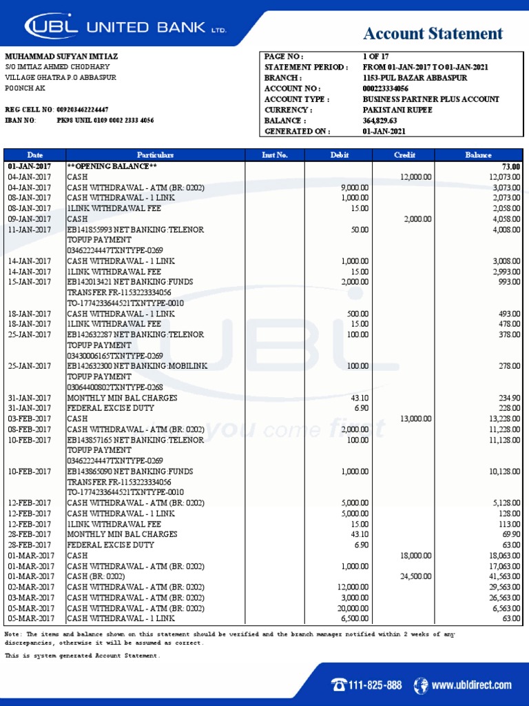 Ubl 2020 | PDF | Debit Card | Automated Teller Machine