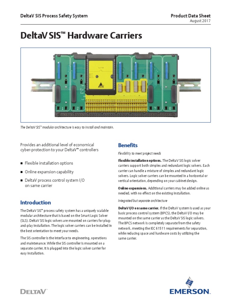 Product Data Sheet Deltav Sis Hardware Carriers en Us 56758 | PDF ...