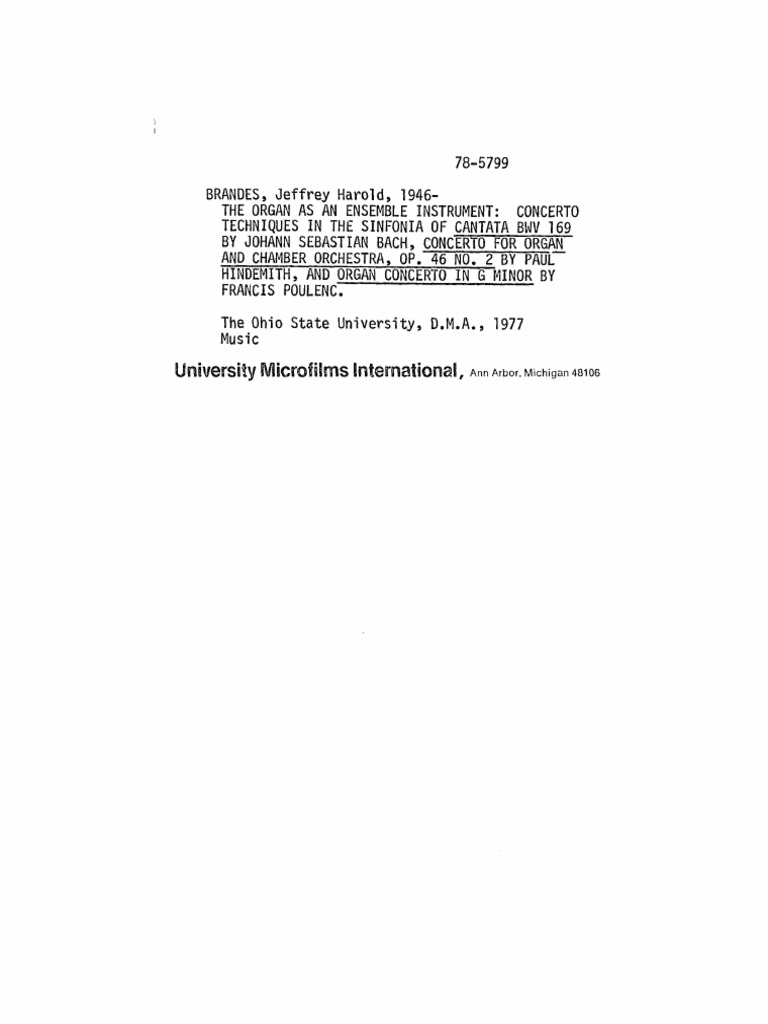 University Microfilms International | PDF | Concerto | Orchestras