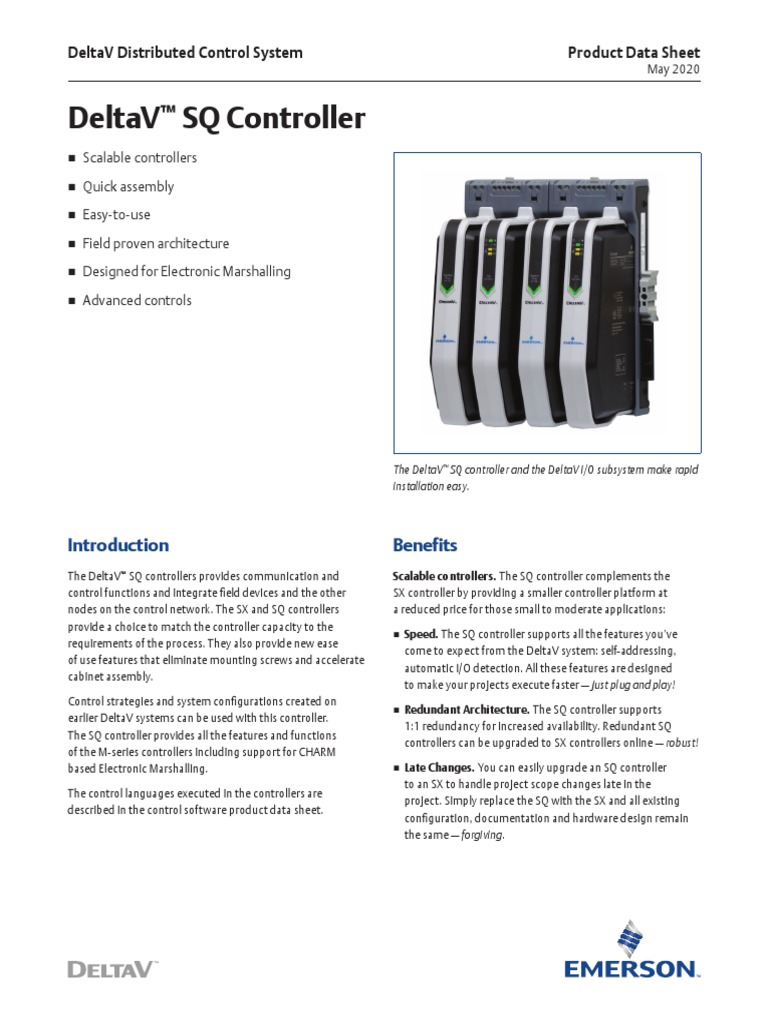 Product Data Sheet Deltav SQ Controller en 57724 | PDF | Input/Output | System