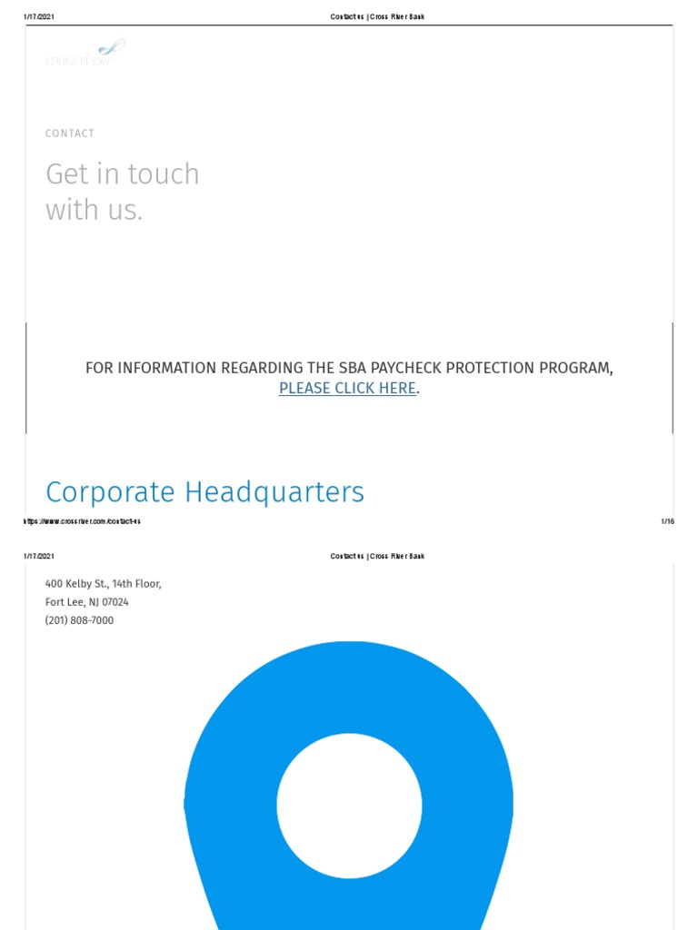 Contact Us - Cross River Bank - PPP Need To Call | PDF | Automated ...