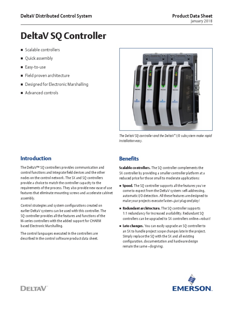 Deltav SQ Controller: Deltav Distributed Control System Product Data Sheet | PDF | Input/Output ...