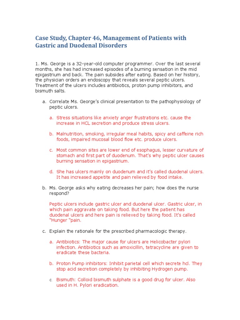Nursing Case Study Ch46 Med Surg | PDF