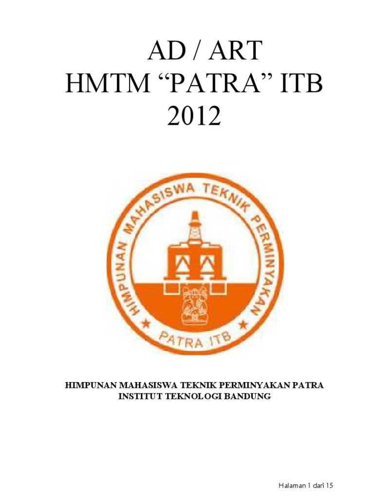 Anggaran Dasar HMTM PATRA ITB | PDF