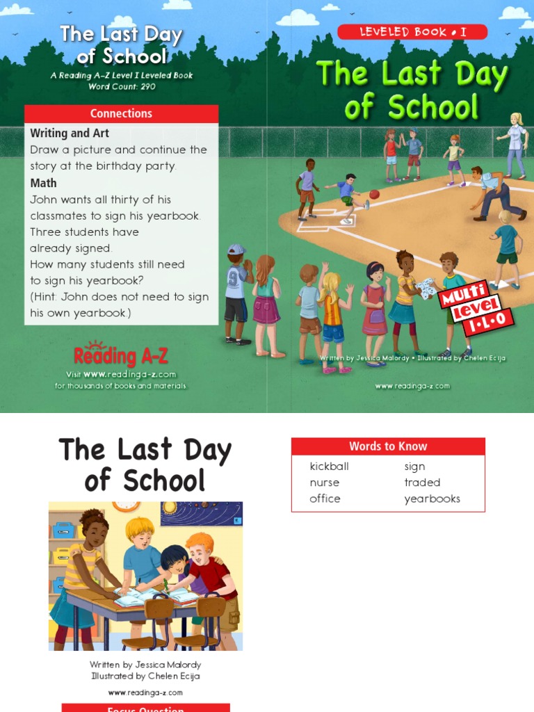 Last Day of School Lv. I | PDF | Books