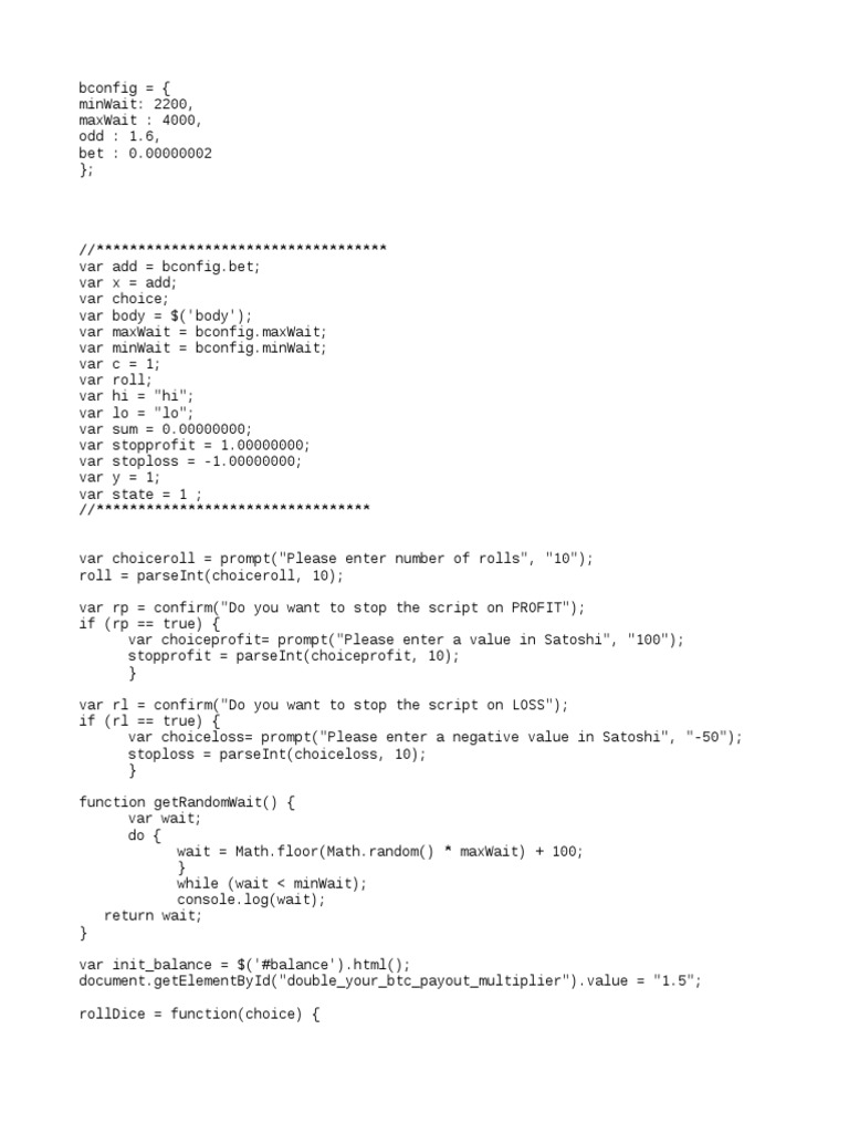 FreeBitcoin Script 2021 (FreeBitcoin Strategy Channel) | PDF | Computer ...