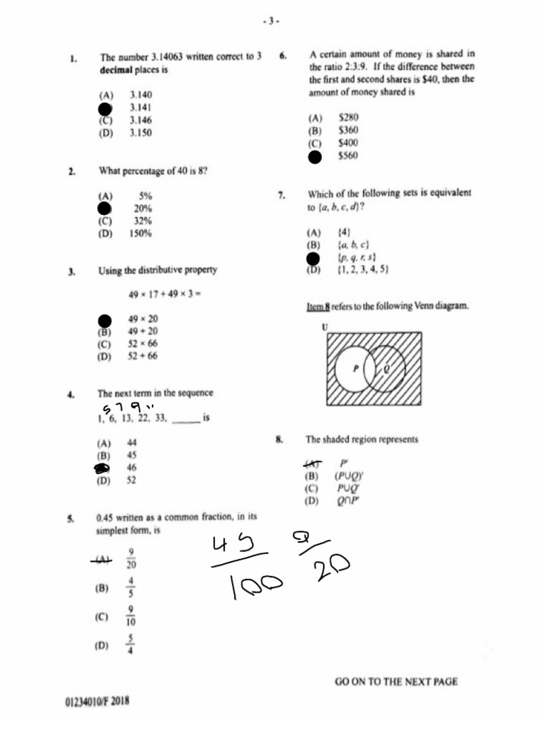 CSEC June 2018 Mathematics P1 | PDF