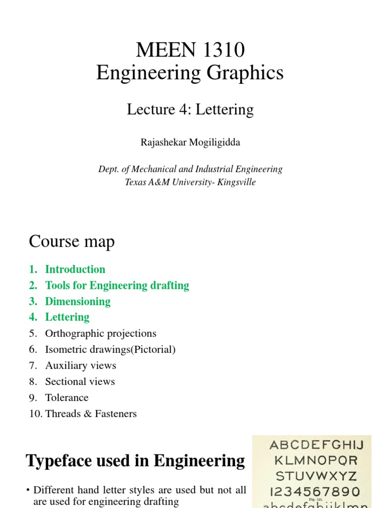 MEEN1310 Lecture 4 Lettering | PDF | Written Communication ...