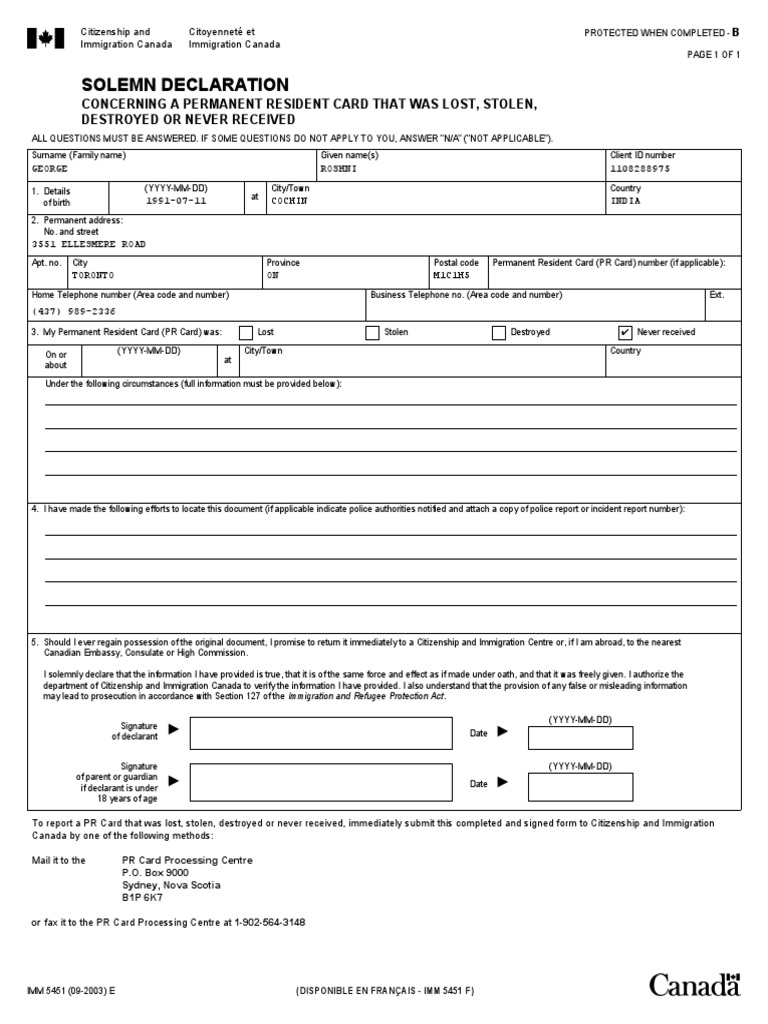 Imm 5451 e | PDF | Nationality Law | Immigration