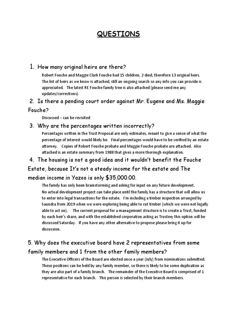 Robert Lee Branch Questions - Heir Property 2021 | PDF | Justice ...