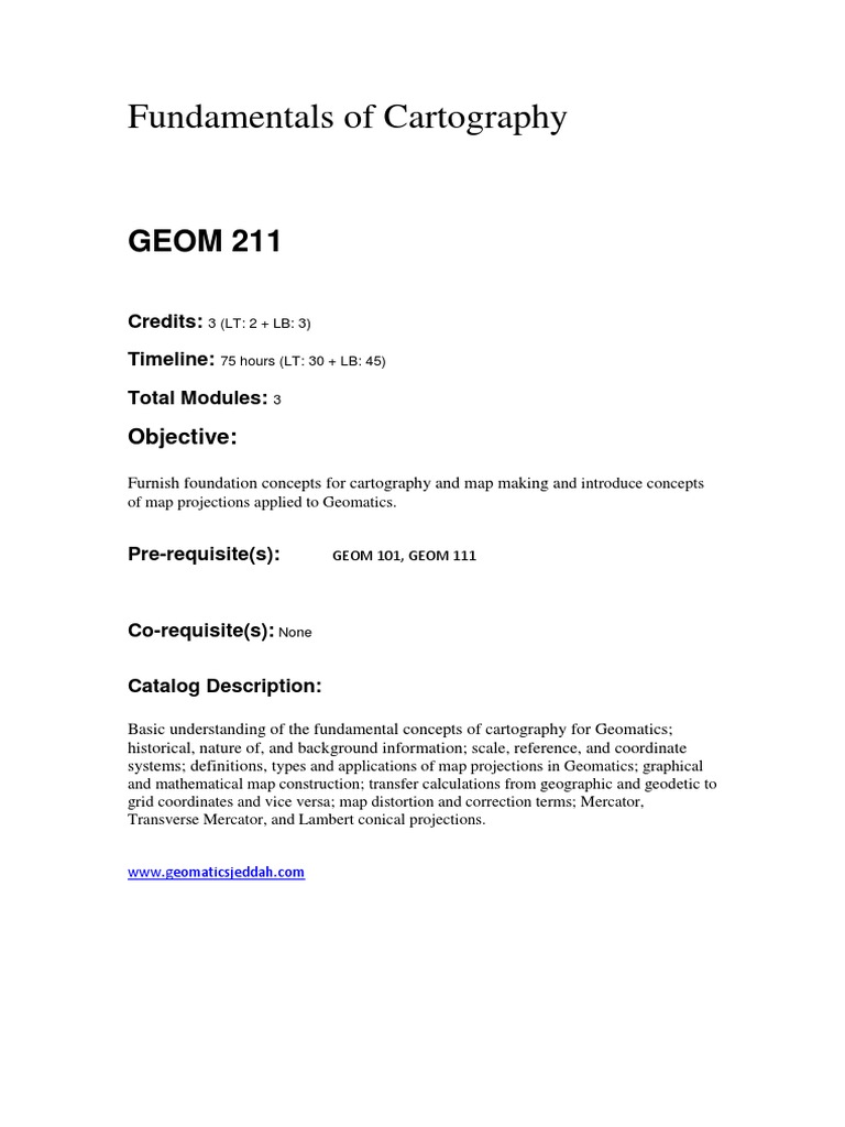 Fundamentals of Cartography Course | PDF