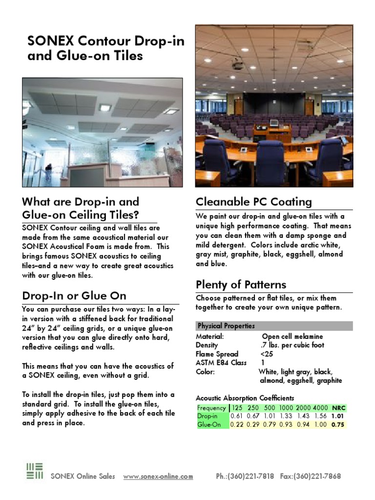 SONEX Ceiling and Wall Tiles | PDF | Tile | Building Engineering