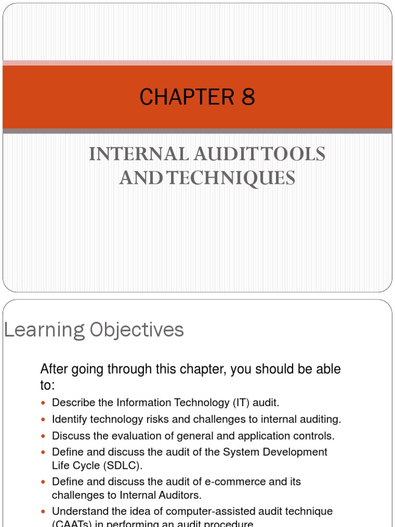 CHAPTER 8 - Internal Audit Tools and Techniques STDT | PDF ...