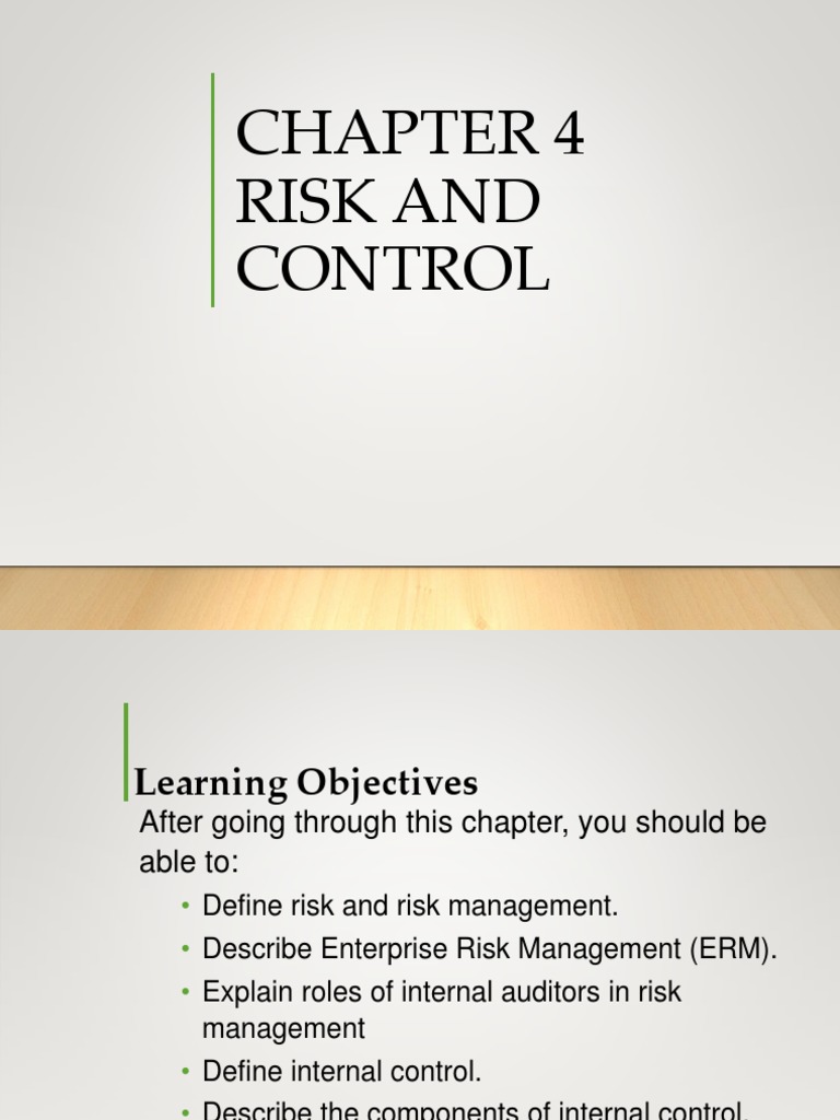 Chapter 4 - Risk & Control STDT | PDF | Internal Control | Enterprise ...