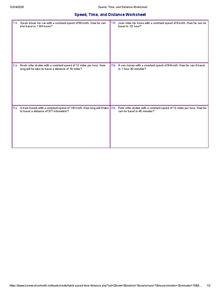 Speed, Time, and Distance Worksheet | PDF | Speed | Copyright Law