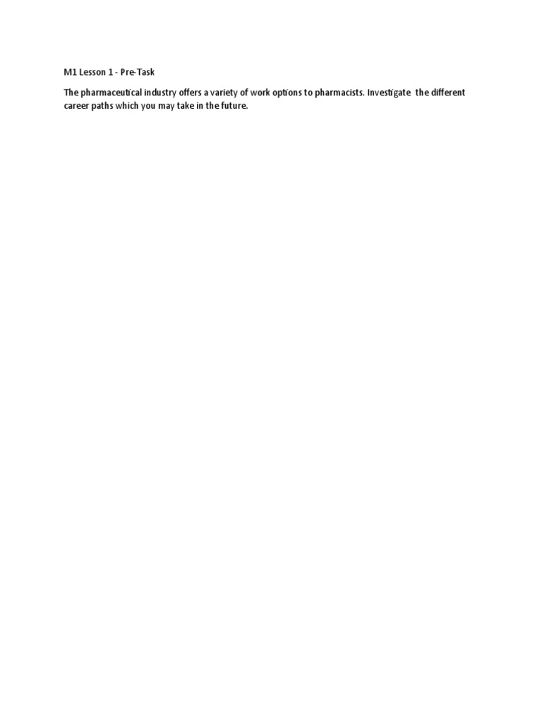 M1 Lesson 1 - Pre-Task | PDF M1 Lesson 1 - Pre-Task | PDF