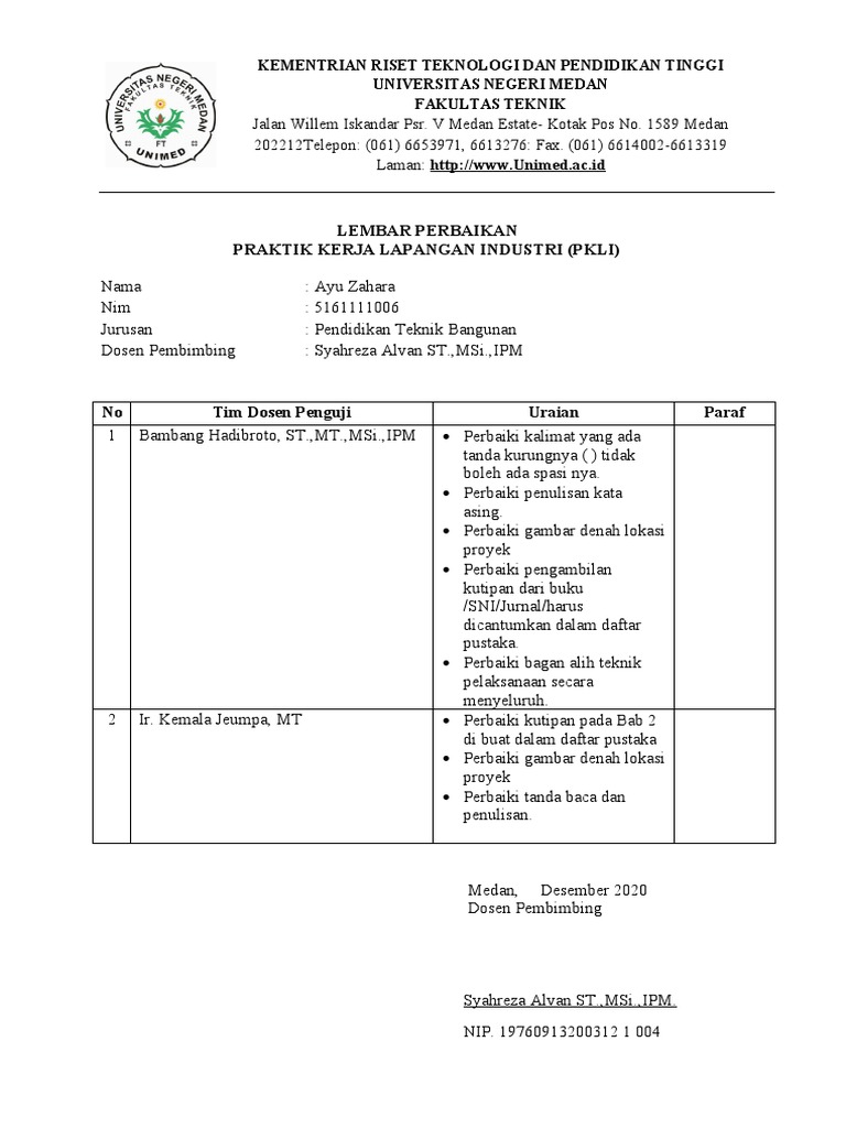 Lembaran Revisi | PDF