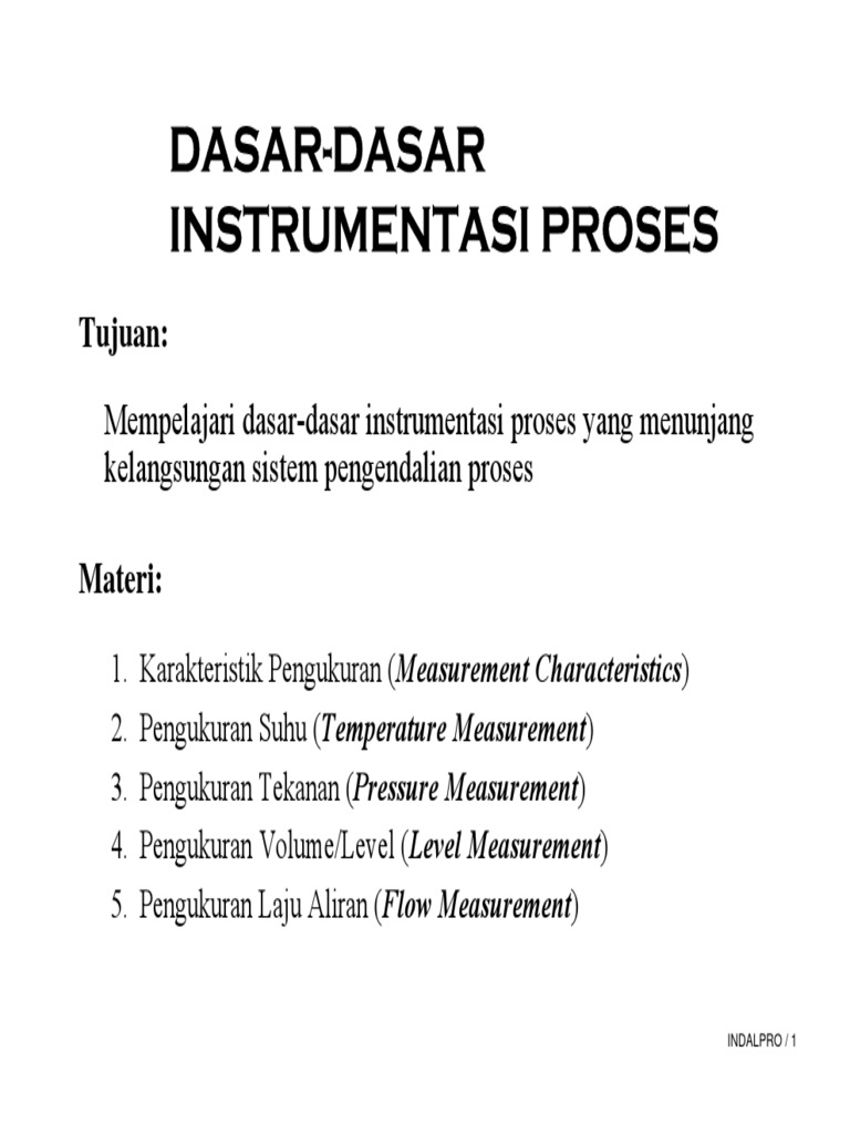 PP-7.Dasar Instrumentasi Proses-R | PDF