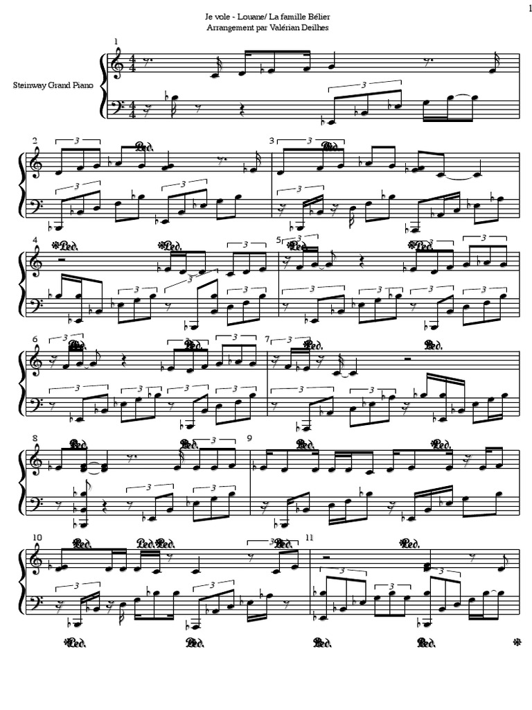 Partitura de Piano: Je vole | PDF