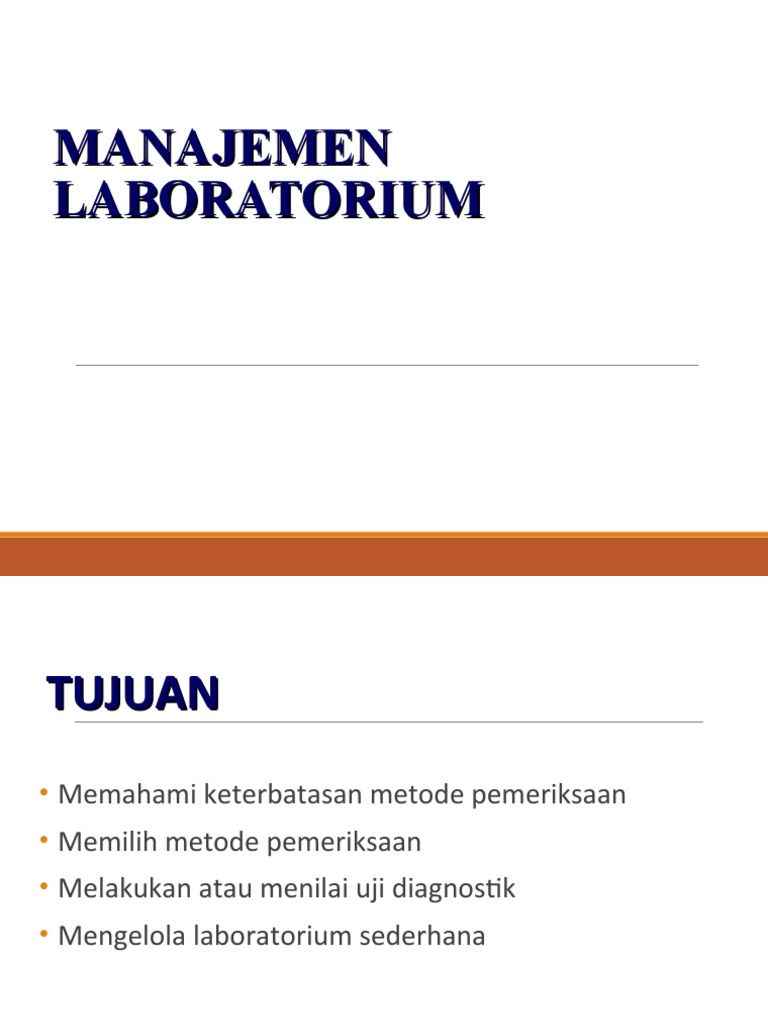 Manajemen Laboratorium | PDF
