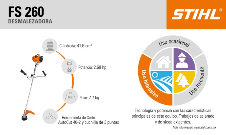 Ficha Tecnica Stihl FS 260 02100865 | PDF