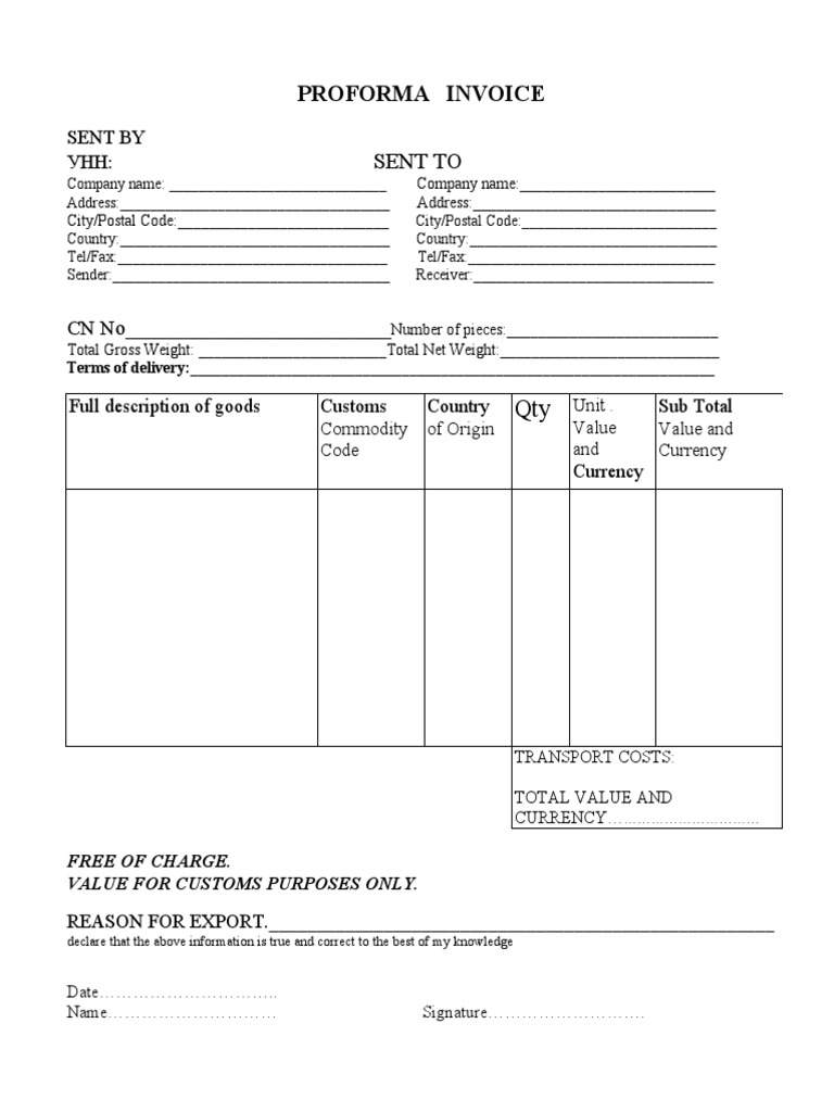 Proforma Invoice | PDF