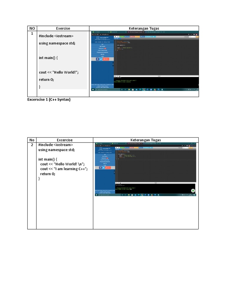 Excerscise 1 C Syntax Pdf Namespace Object Oriented Programming
